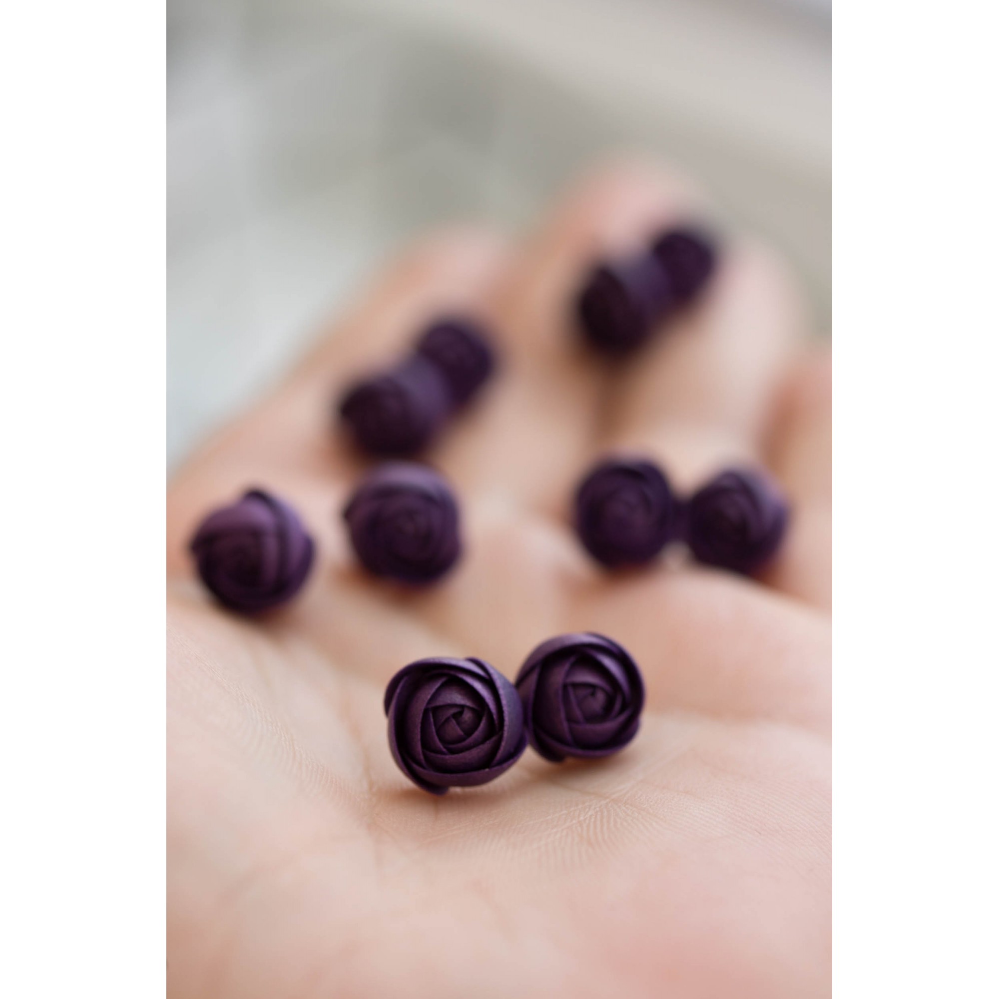 Dark Purple Stud Earrings